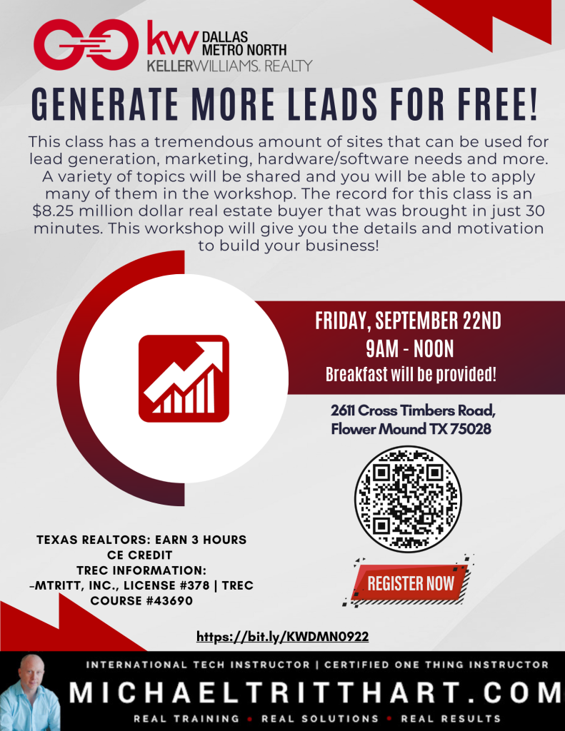Generate more leads for FREE - in Flower Mound! - MichaelTritthart.com